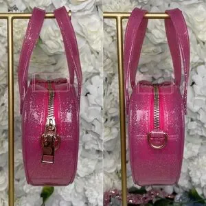 Hand Crafted | Bags | Glitter Jelly Heart Crossbody Bag Purse Hot Pink ...
